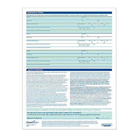 ComplyRight Short Job Applications Pack Of 50 - Office Depot