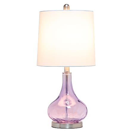 Lalia Home Classix Rippled Colored Glass Table Lamp 23 14 H White ...
