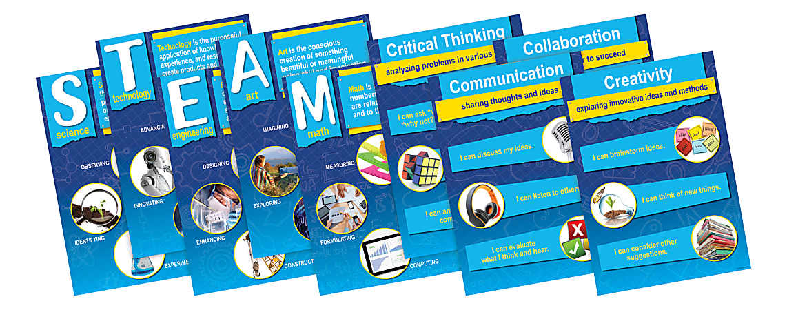 Barker Creek 9 Piece STEMSTEAM Poster Set 19 x 13 38 Multicolor ...