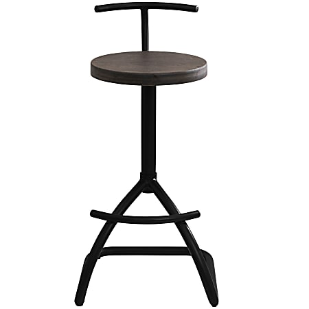 LumiSource Mantis Industrial Stool, Bar Height, Espresso/Black
