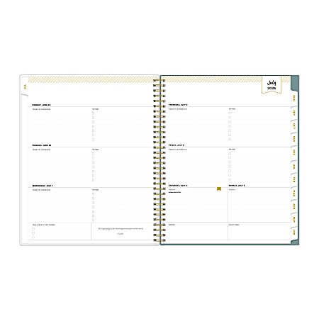 Planning Calendar DD Scattered Leaves Green PP 8.5x11 AY26 27 - Office ...