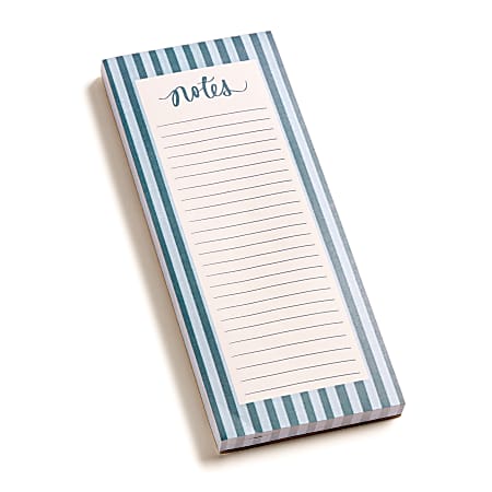 Eccolo List Pad With Pen 4 x 10 100 Sheets Blue Stripes - Office Depot