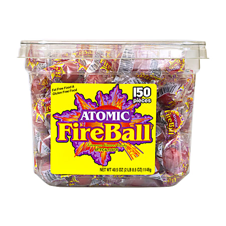 Atomic Fireballs Tub Of 150 Pieces - Office Depot