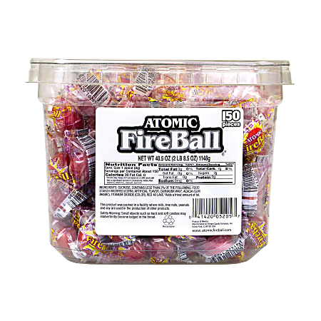 Atomic Fireballs Tub Of 150 Pieces - Office Depot