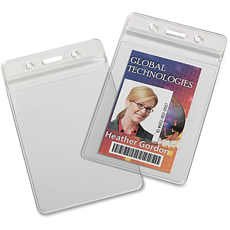 SKILCRAFT Resealable Badge Holders 3 34 H x 2 58 W Clear Box Of 25 ...