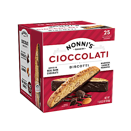 Nonnis Cioccolati Biscotti Cookie Box Box Of 25 Biscotti - Office Depot