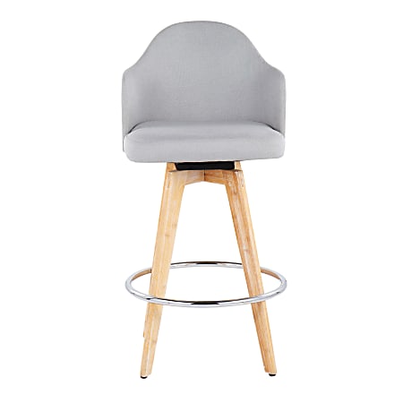 LumiSource Ahoy Counter Stools Light GrayNatural BambooChrome Set Of 2 ...