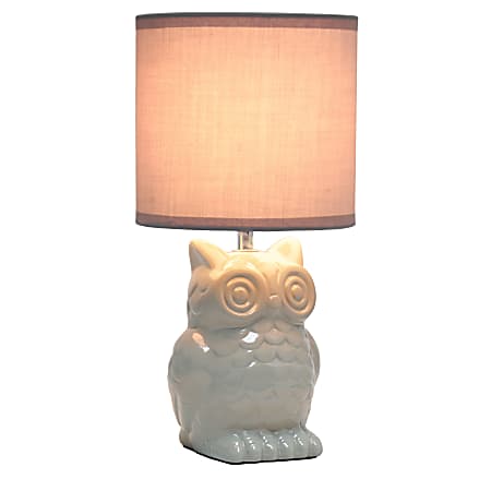 Simple Designs Owl Table Lamp 12 1316 H GrayGray - Office Depot