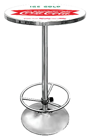 Coca Cola Pub Table Round 28 W Vintage Ice Cold Red - Office Depot