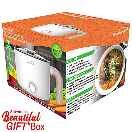 Brentwood 1.6 Qt. Multi Function Electric Hot Pot Cooker with Ceramic ...