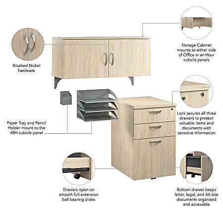 Bush Business Furniture Office in an Hour Cubicle Storage Hutch with ...