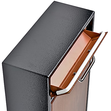 Mail Boss Locking Security Drop Box 16 14 H x 11 14 W x 4 34 D BlackWood Grain - Office Depot