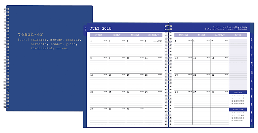 Blue Sky Teacher WeeklyMonthly Academic Planner 8 12 x 11 50percent ...