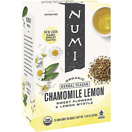 Numi Organic Chamomile Lemon Herbal Tea Box Of 18 - Office Depot