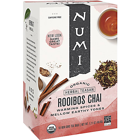 Numi Organic Ruby Chai Herbal Tea Box Of 18 - Office Depot