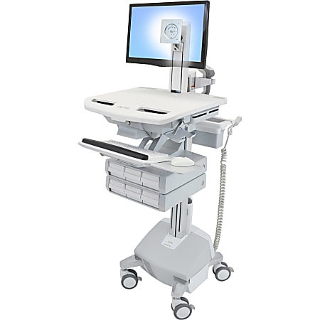 Ergotron StyleView Cart with LCD Pivot LiFe Powered 6 Drawers 6 Drawer ...