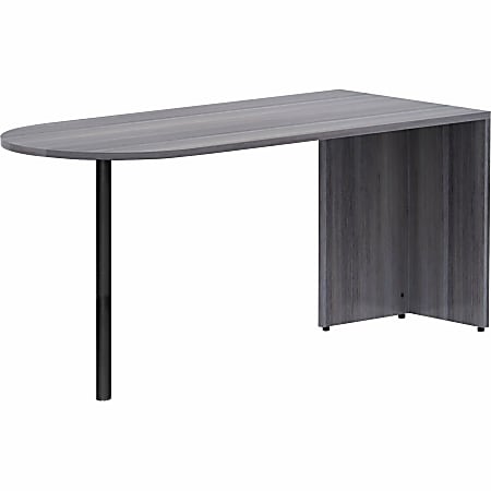 Lorell Essentials 66 W Desk Peninsula Weathered Charcoal - Office Depot