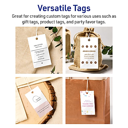 Avery Printable Tags With Sure Feed Technology Print To The Edge 2 x3.5 ...