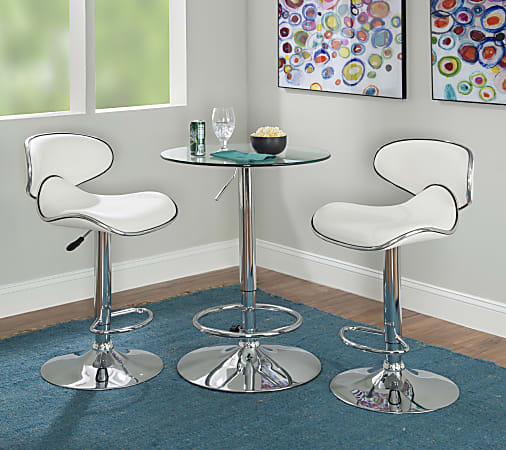 Powell Josiah 3 Piece Pub Table Set White - Office Depot