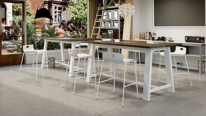 KFI Studios Midtown Bar Height Table Set NaturalWhite - Office Depot