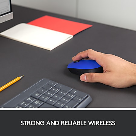 Logitech M170 Wireless Mouse Optical Wireless Radio Frequency Blue USB ...