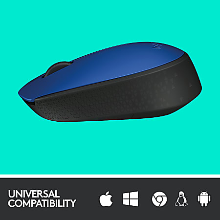 Logitech M170 Wireless Mouse Optical Wireless Radio Frequency Blue USB ...