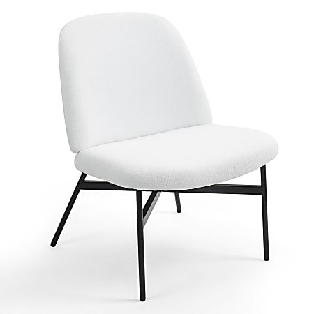Glamour Home Belhonor Fabric Accent Chair With Metal Legs WhiteBlack ...