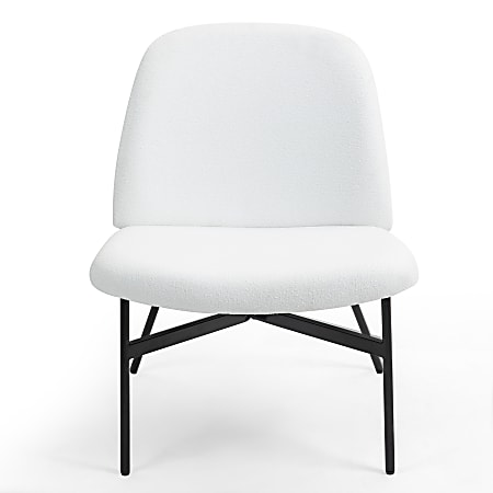 Glamour Home Belhonor Fabric Accent Chair With Metal Legs WhiteBlack ...
