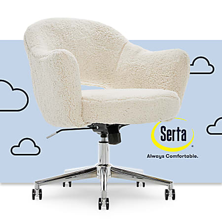 Serta Valetta Fabric Mid Back Home Office Chair Cream - Office Depot