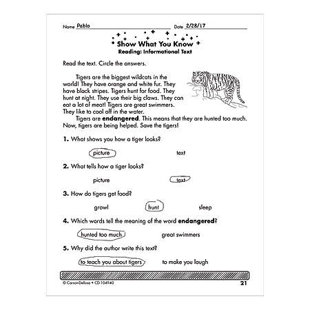 Carson Dellosa Instant Assessments For Data Tracking Language Arts ...