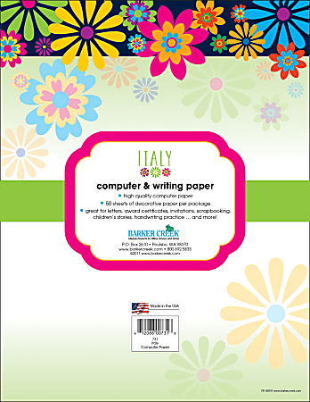 Barker Creek Computer Paper 8 12 x 11 Italy Pack Of 50 Sheets - Office ...