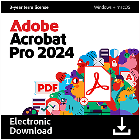 Acrobat Pro 2024 3 Year Subscription MacWindows Download Office Depot