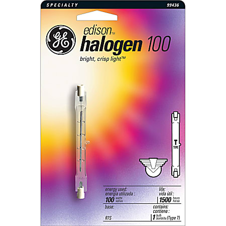 GE Quartz Halogen 120 Volt Bulb 100 Watts - Office Depot