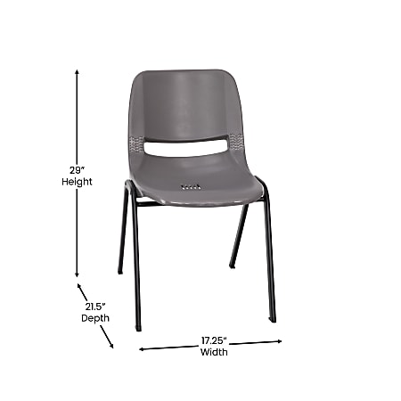 Flash Furniture HERCULES Series Ergonomic Stack Chair GrayBlack ...