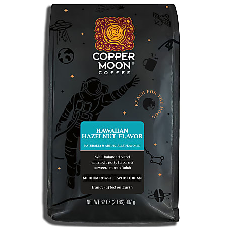 Copper Moon Whole Bean Coffee Medium Roast Hawaiian Hazelnut Blend 4 ...