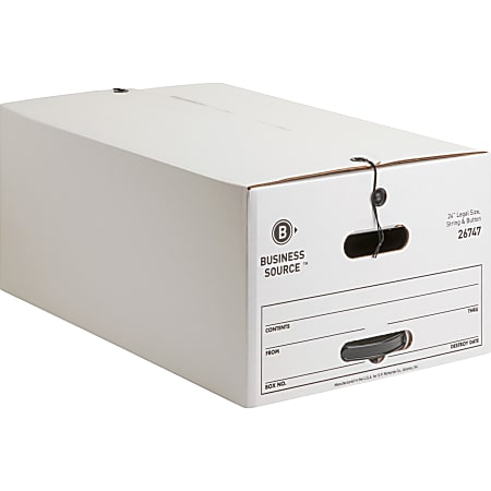 Business Source Medium Duty Storage Boxes Legal Size 15 x 24 x 10 White ...