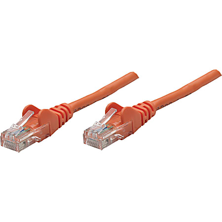 Intellinet Patch cable RJ 45 M to RJ 45 M 25 ft UTP CAT 5e molded snagless orange - Office Depot