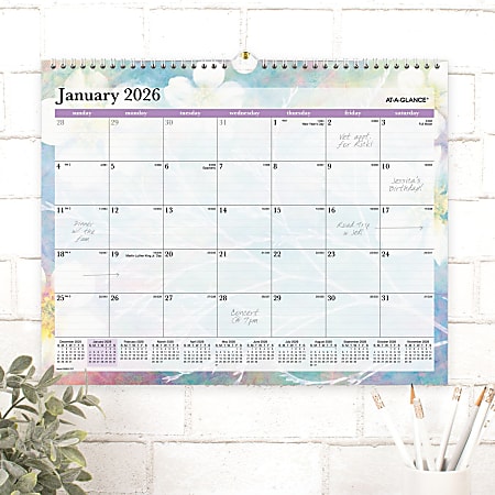 AT A GLANCE Dreams 2026 Monthly Wall Calendar Medium 15 x 12 - Office Depot