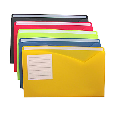 C Line Write On Poly File Jackets 8 12 x 11 Assorted Colors 10 Jackets ...