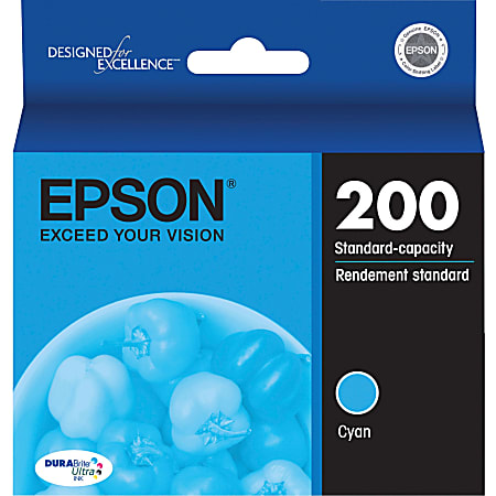 Epson 200 DuraBrite Ultra Cyan Ink Cartridge T200220 - Office Depot