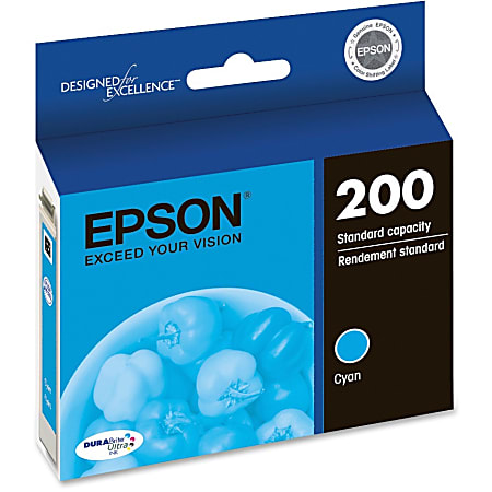 Epson 200 DuraBrite Ultra Cyan Ink Cartridge T200220 - Office Depot