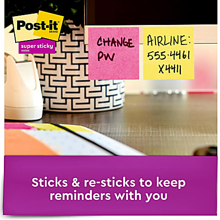 Post it Super Sticky NotesEnergy Boost Color Collection 2 x 2 18 Pads ...