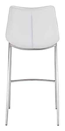 Zuo Modern Magnus Bar Stool Set WhiteSilver Set Of 2 Stools - Office Depot