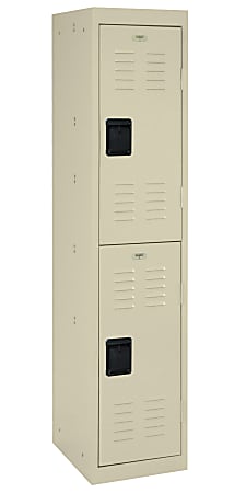Sandusky Double Tier Steel Storage Locker 66 H x 15 W x 18 D Putty ...