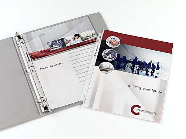 Office Depot Brand Standard Weight Sheet Protectors 8 12 x 11 Clear ...