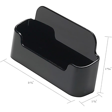 Deflecto Single Business Card Holder 1.9 x 3.4 x 1.5 Black - Office Depot