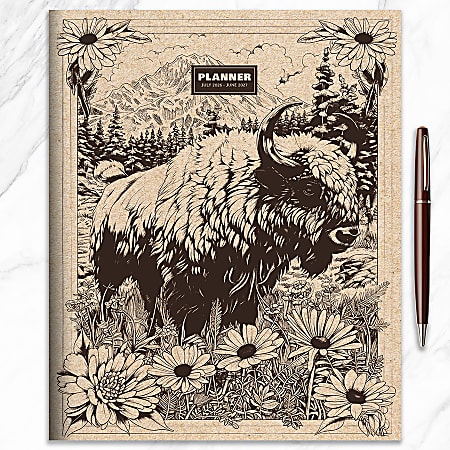 2026 2027 TF Publishing Wild Bison Large Monthly Planner 11 x 9 July ...