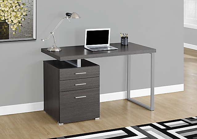 Monarch Specialties 48 W Computer Desk With LeftRight Pedestal Gray ...