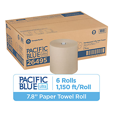 Pacific Blue Ultra Paper Towel Rolls 1 Ply 100percent Recycled Fiber ...