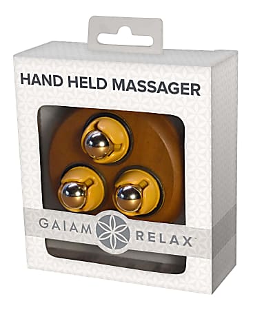 Gaiam Relax Wood Hand Held Massager 3 14 - Office Depot